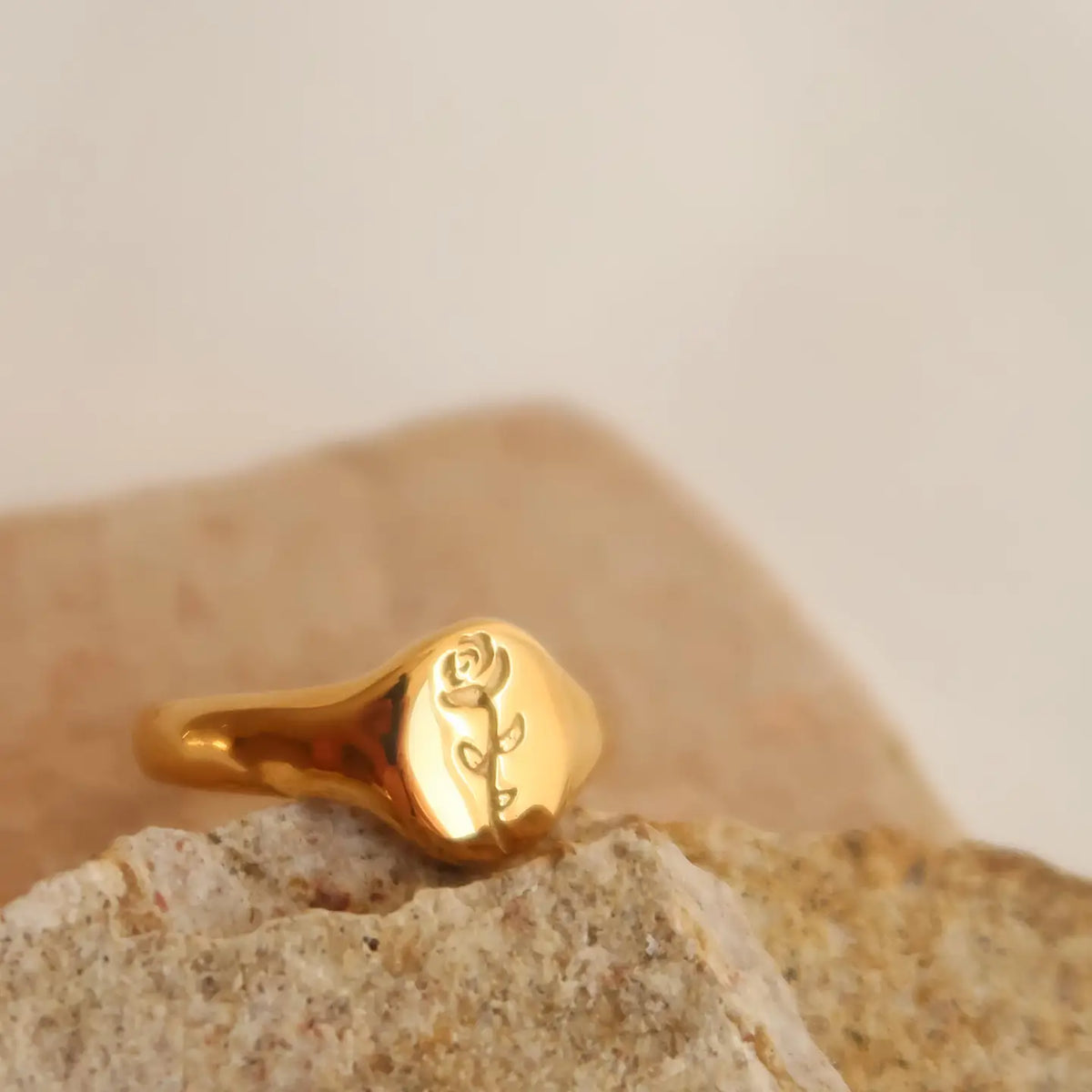 Rose Signet RIng- Gold – Emerson Charles